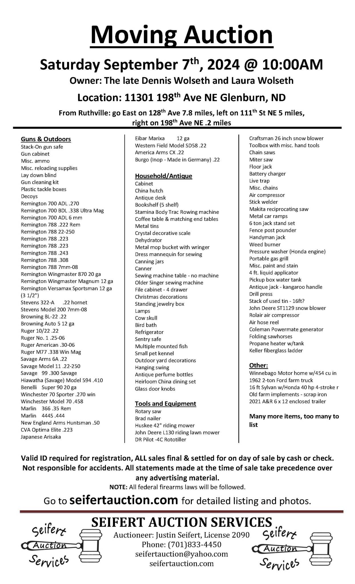 Auctions – Seifert Auction Services, LLC
