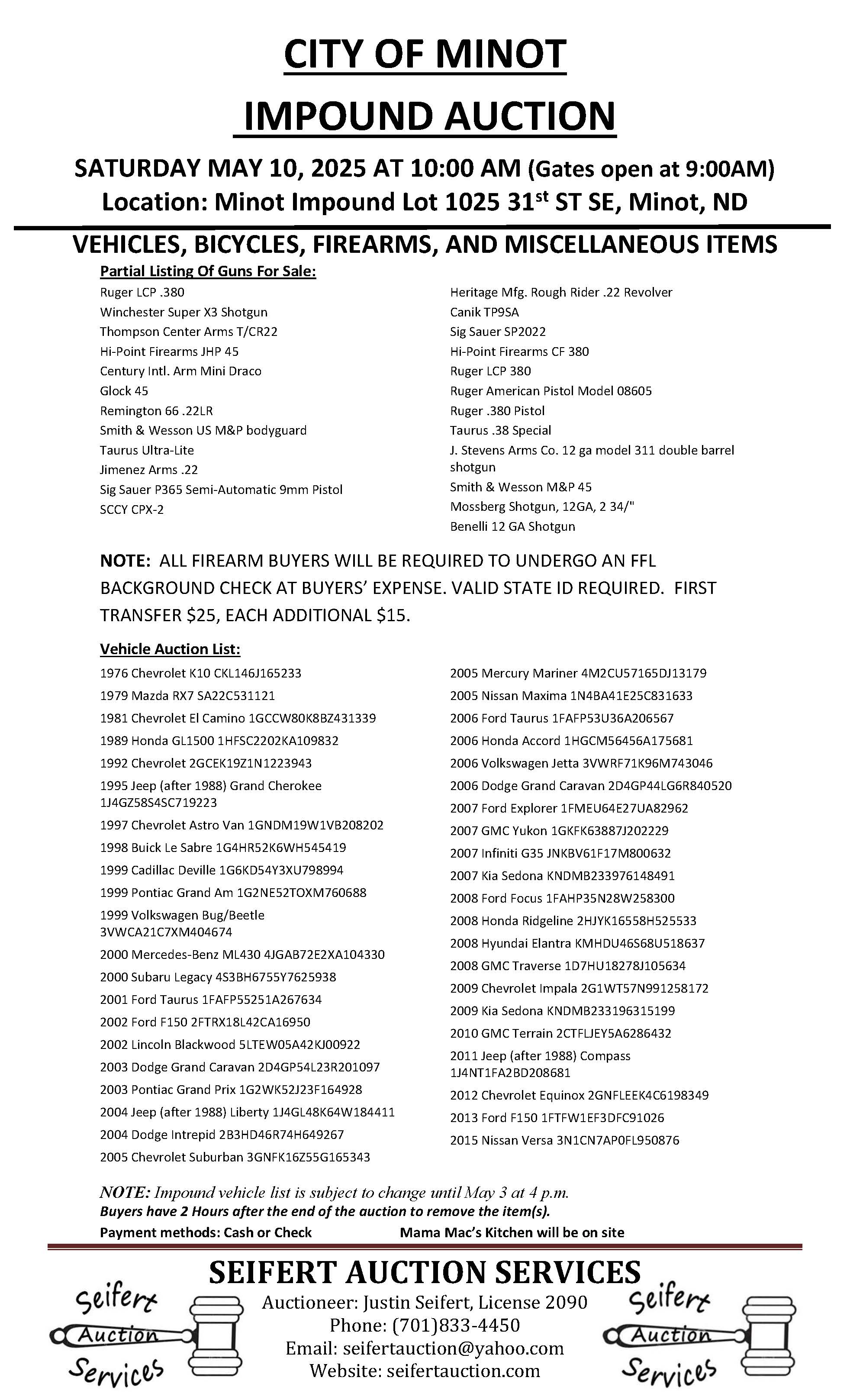 Auctions – Seifert Auction Services, LLC